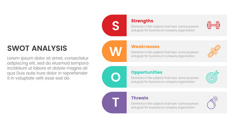 Swot analysis concept infographic template banner Vector Image