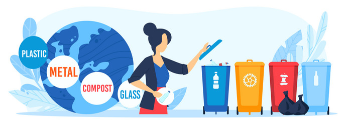Garbage separation waste sorting recycle concept Vector Image