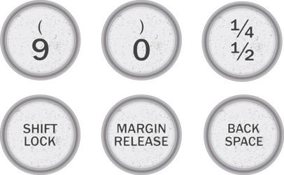 Typewriter key layout Royalty Free Vector Image