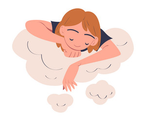 Woman character dreaming imagining and fantasizing