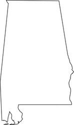 Alabama state of usa - solid black silhouette map Vector Image