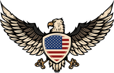 Eagle with american flag design element Royalty Free Vector