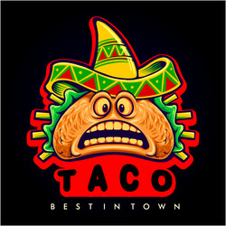 Cute delicious tacos restaurant logo Royalty Free Vector
