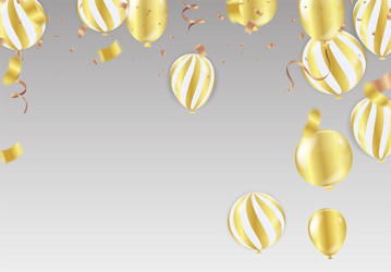 Gold balloons and celebration background template Vector Image