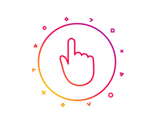 Hand click line icon finger touch sign Royalty Free Vector