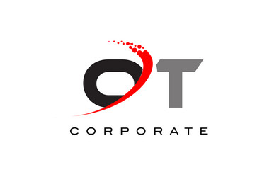 Creative golden letters ot o t logo with leading Vector Image