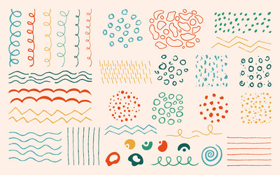Round pattern doodle shapes abstract background Vector Image
