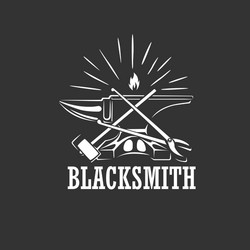 Blacksmith logo design Royalty Free Vector Image