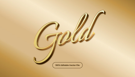 Gold text effect editable elegant and rich text Vector Image