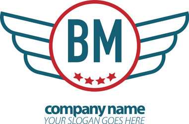 Initial letter uw wing logo design template Vector Image