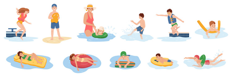 Kids safety in water composition Royalty Free Vector Image