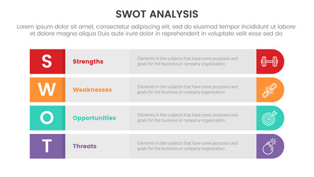 Swot analysis concept infographic template banner Vector Image