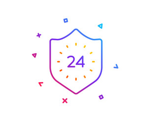 24 hours protection icon shield sign Royalty Free Vector