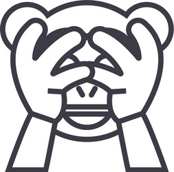 Speak no evil emoji black concept icon Royalty Free Vector