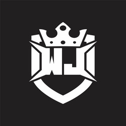 Wj logo monogram with emblem shield shape design Vector Image
