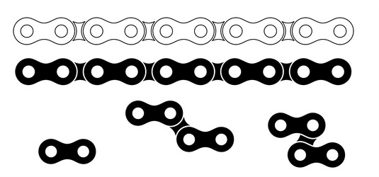 Chain for bike or bicycle chains links Royalty Free Vector
