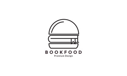 Food book logo design blog with cutlery Royalty Free Vector
