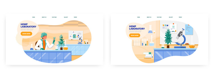 Scientist kids cartoon character with laboratory Vector Image