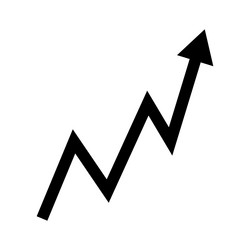 Ascending red arrow or uptrend or increase Vector Image