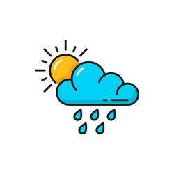 Weather forecast rain and moon in cloud icon Vector Image