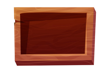 Wooden plank frame game ui asset textured piece Vector Image