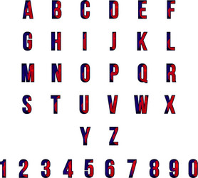 7 number blue red font template design Royalty Free Vector