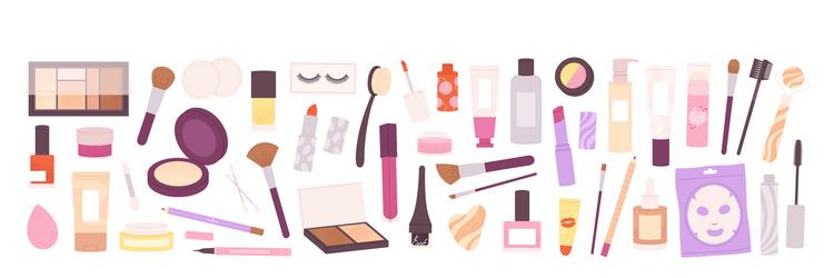 Face contouring cosmetics tools and equipment Vector Image