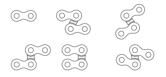 Chain for bike or bicycle chains links Royalty Free Vector