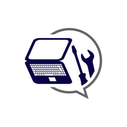 Computer desktop pc logo design icon Royalty Free Vector