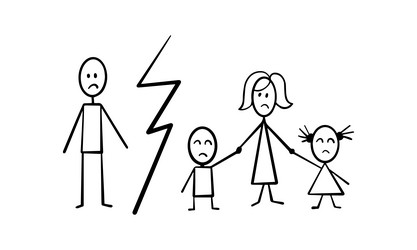 Simple hand drawn divorce concept Royalty Free Vector Image