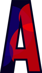 7 number blue red font template design Royalty Free Vector