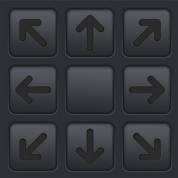 Black interface buttons 3d set of ui icons Vector Image