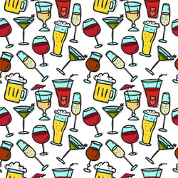Alcohol drinks pattern Royalty Free Vector Image