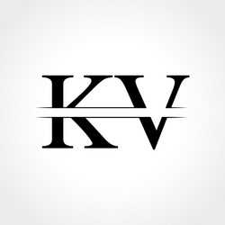 Initial letter kv logo design template digital Vector Image