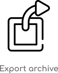 Outline export button icon isolated black simple Vector Image