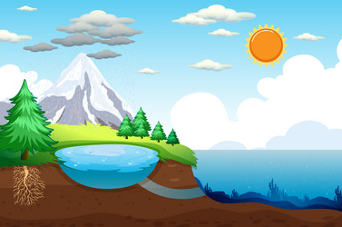 Water cycle in nature Royalty Free Vector Image