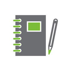 Workbook icon on white background for graphic Vector Image