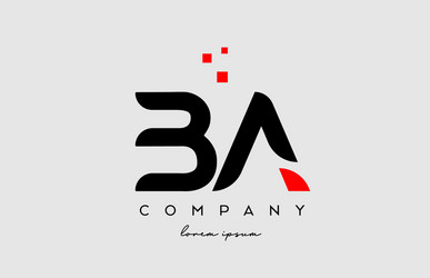 Ba connected alphabet letter logo icon Royalty Free Vector