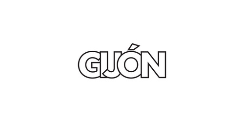 Gijon in the spain emblem design features Vector Image