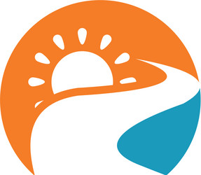 Mountain river logo Royalty Free Vector Image - VectorStock