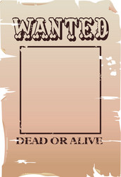 Wanted poster vintage western poster with empty Vector Image