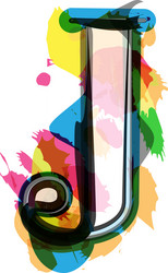 Grunge colorful font letter j Royalty Free Vector Image