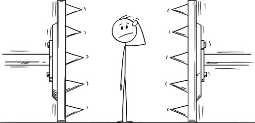 Cartoon man or businessman trapped in golden Vector Image