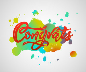 Congrats modern calligraphy hand lettering Vector Image