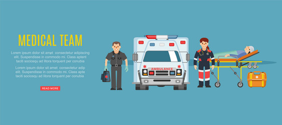 Ambulance doctors paramedics emergency service Vector Image