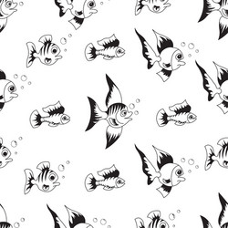 A seamless pattern of fish Royalty Free Vector Image