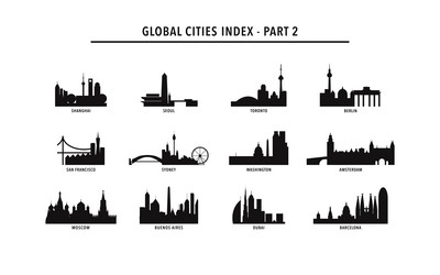 Best student cities logos icons for infographics Vector Image