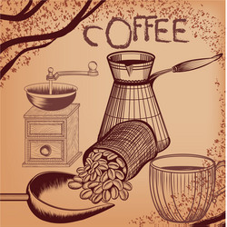 Coffee mill hand drawn Royalty Free Vector Image