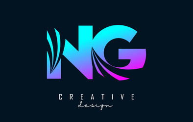 Creative colorful letters ng n g logo Royalty Free Vector