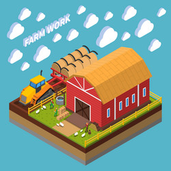 Farm horizontal landscape scene with animals Vector Image